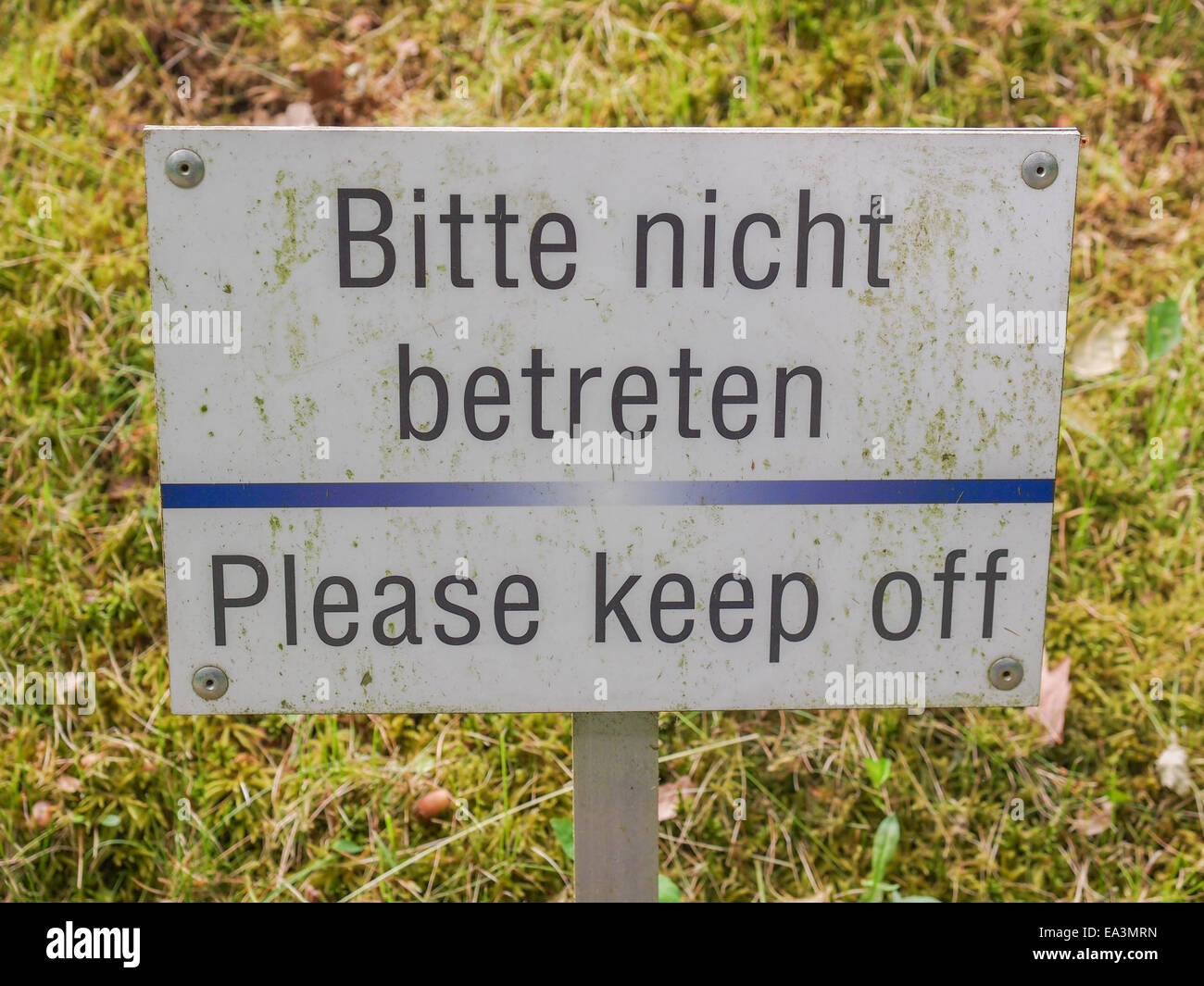 Please keep off from the grass sign Stock Photo - Alamy