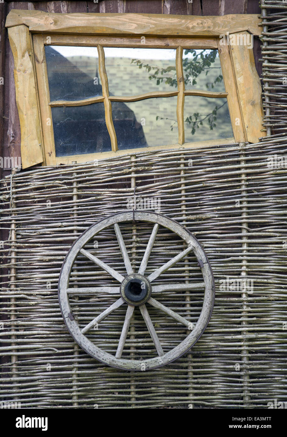 wheel. fence. window Stock Photo - Alamy