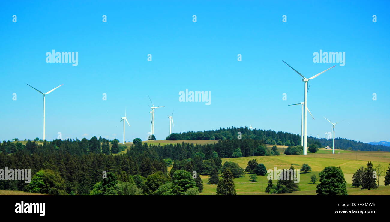 Wind turbines hills hi-res stock photography and images - Alamy