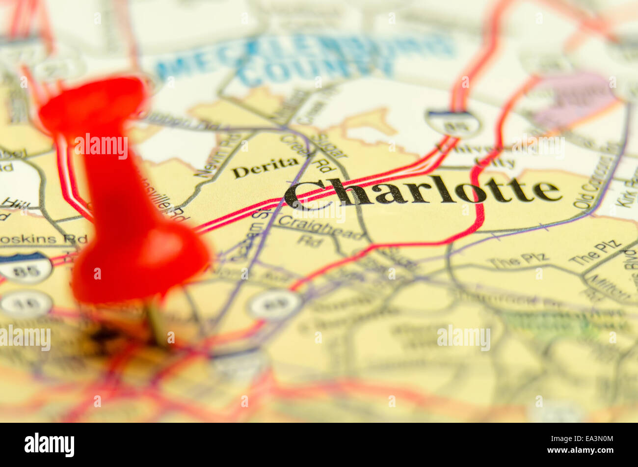 Charlotte map hi-res stock photography and images - Alamy