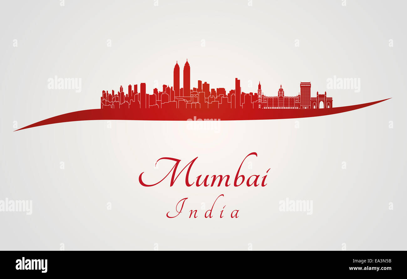 Mumbai skyline in red Stock Photo - Alamy