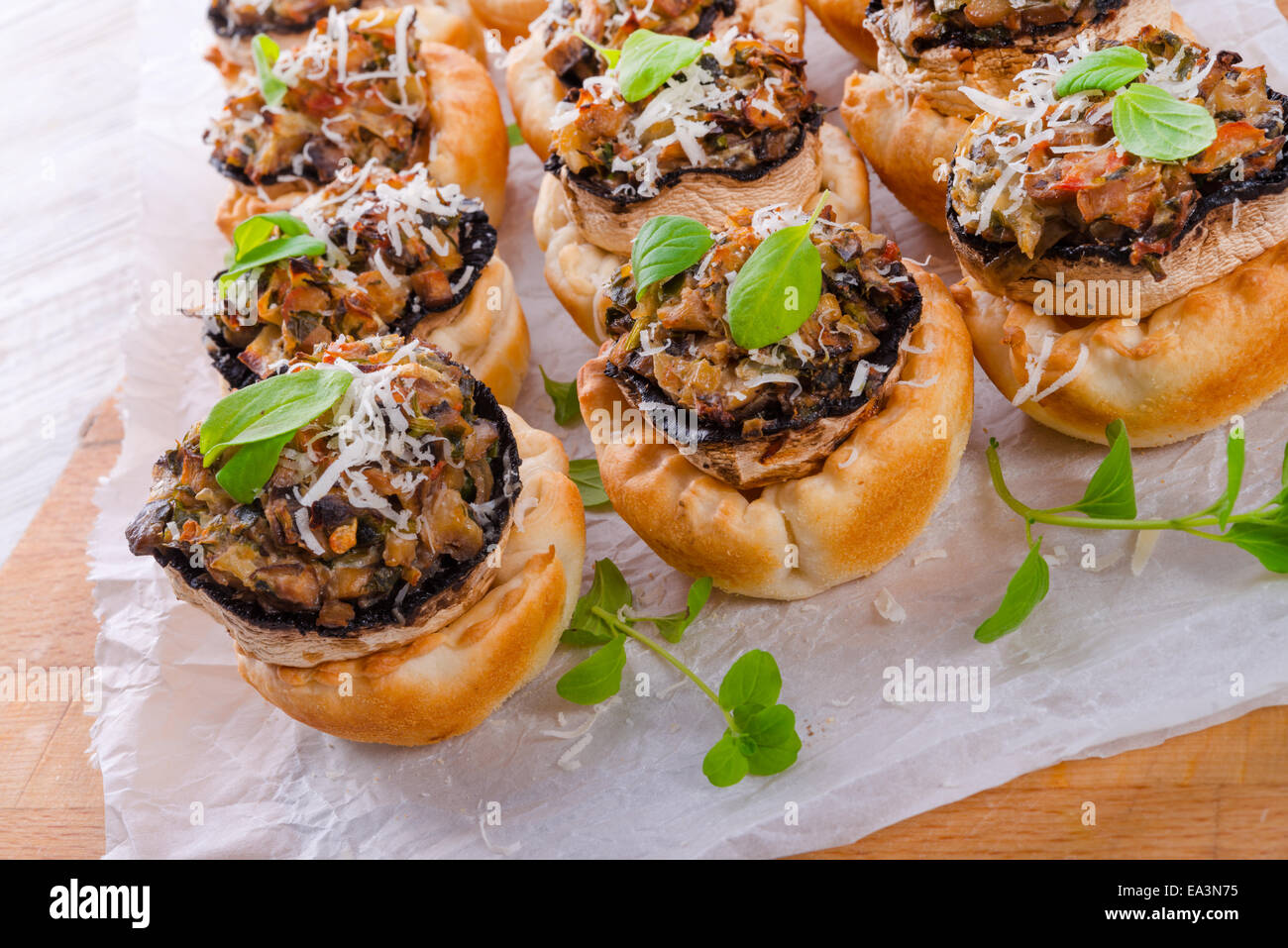 Champignons with puff pastry Stock Photo - Alamy