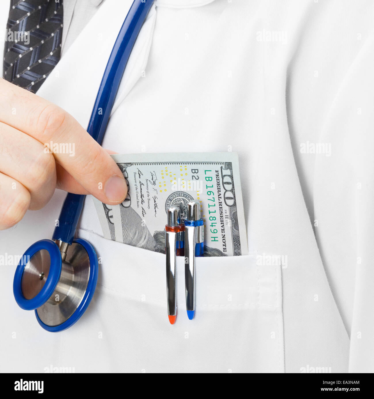 Doctor putting money in pocket hi-res stock photography and images - Alamy