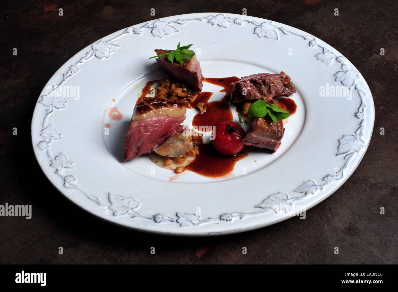 Gourmet French Dinner In The South Of France Stock Photo - Alamy