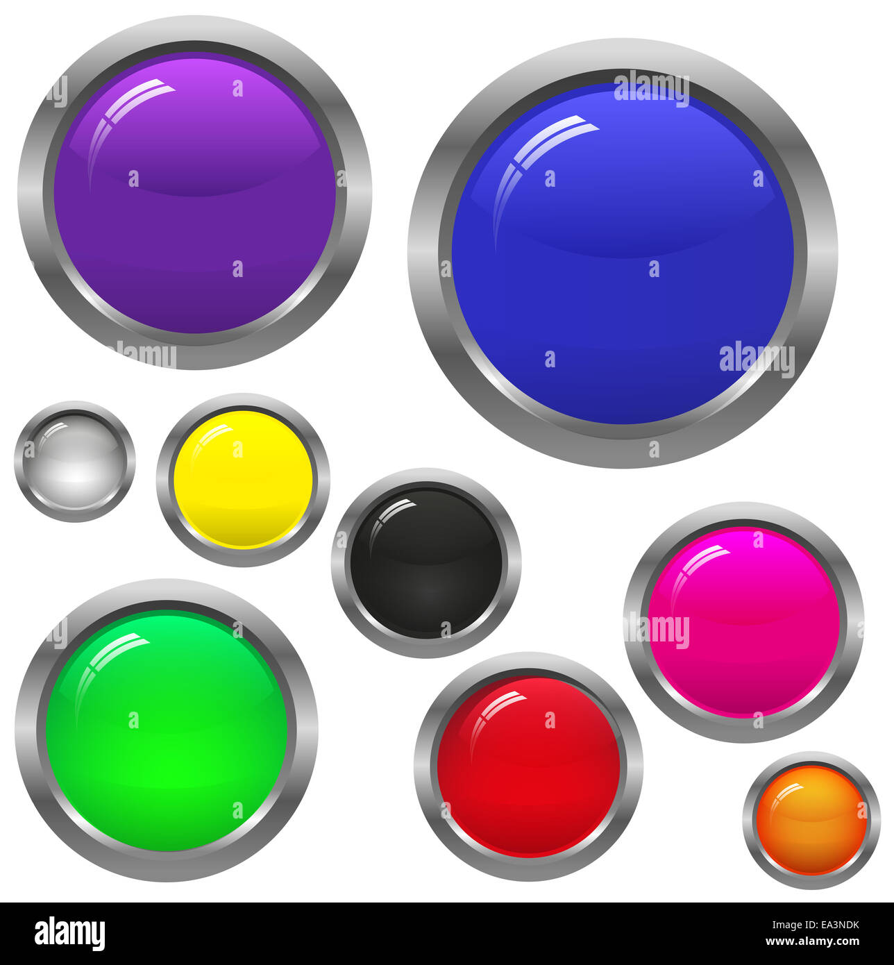 Green round button on black hi-res stock photography and images - Alamy