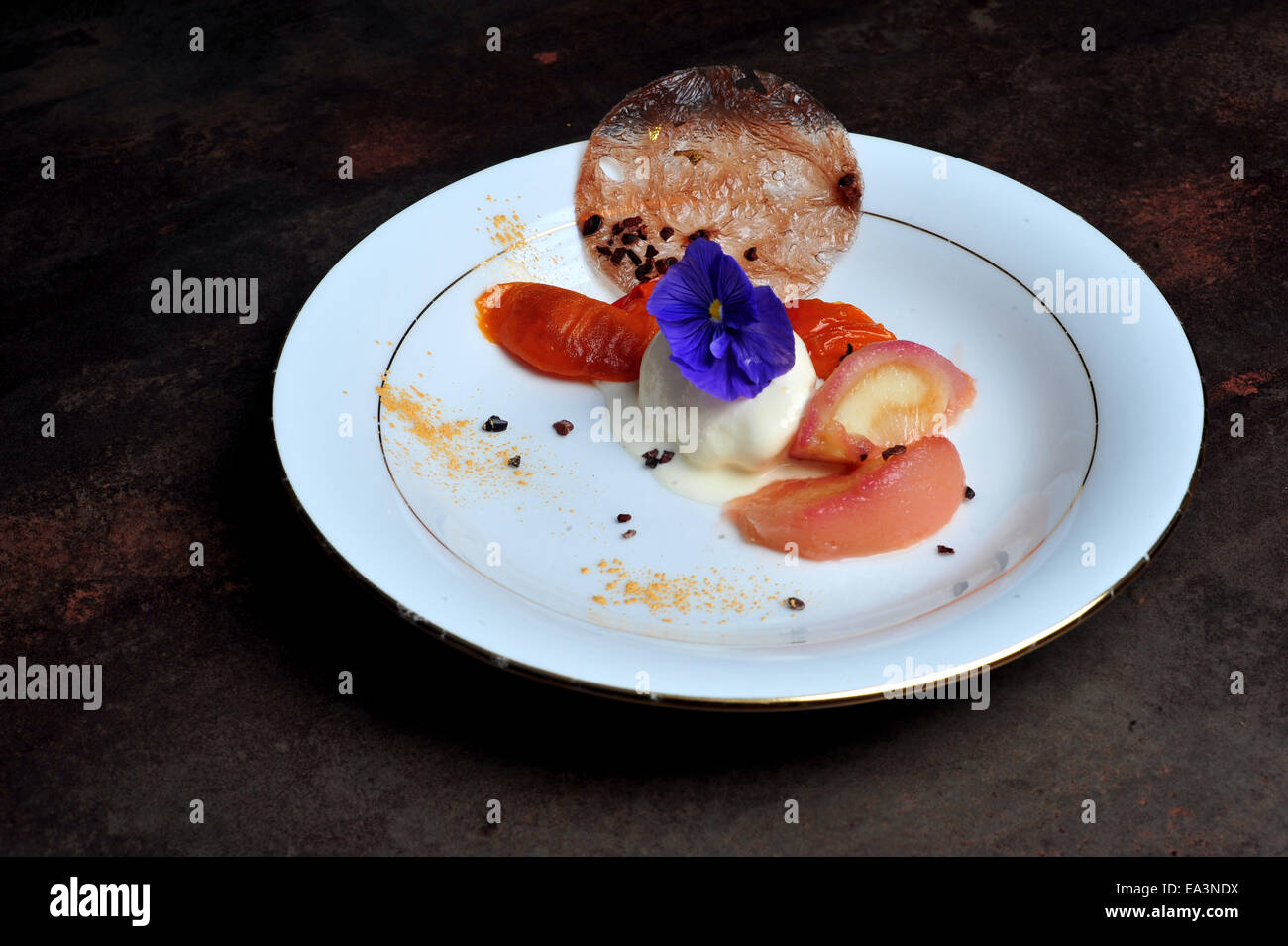 Gourmet French Dinner In The South Of France Stock Photo - Alamy