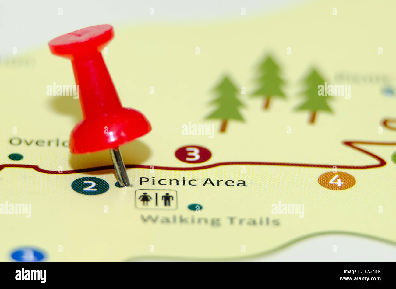 Pin hiking map location hi-res stock photography and images - Alamy
