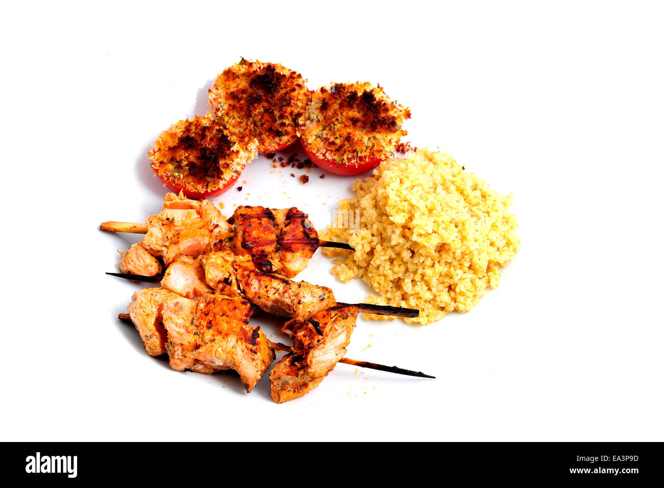 Brochettes of fresh salmon French Provencal style Stock Photo - Alamy