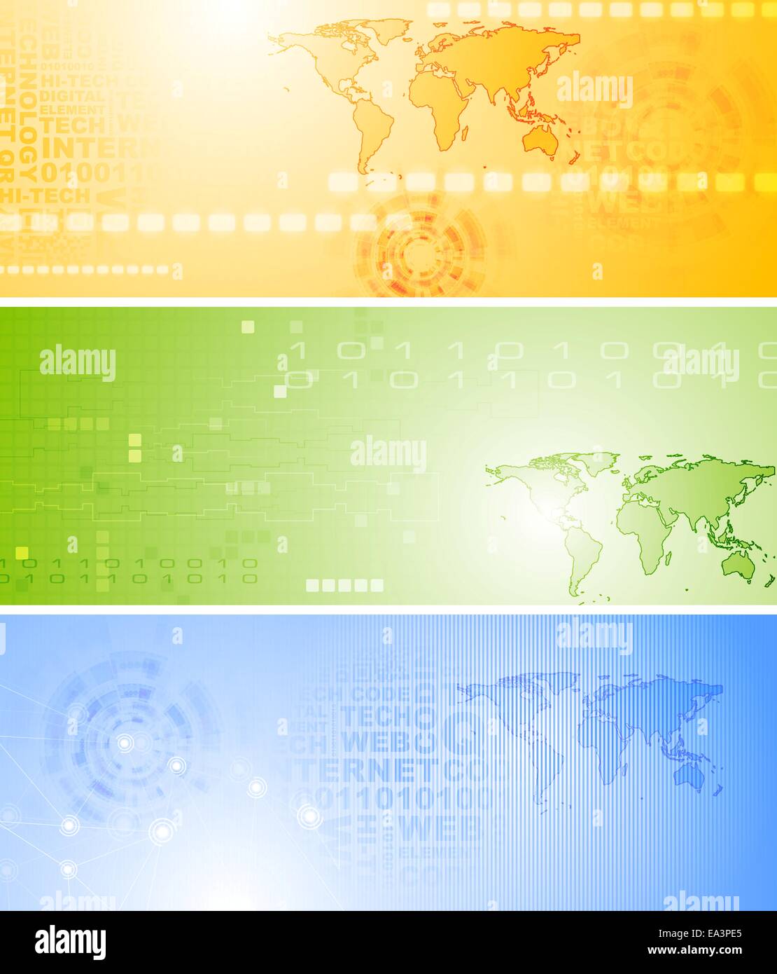 Set banners world map hi-res stock photography and images - Alamy