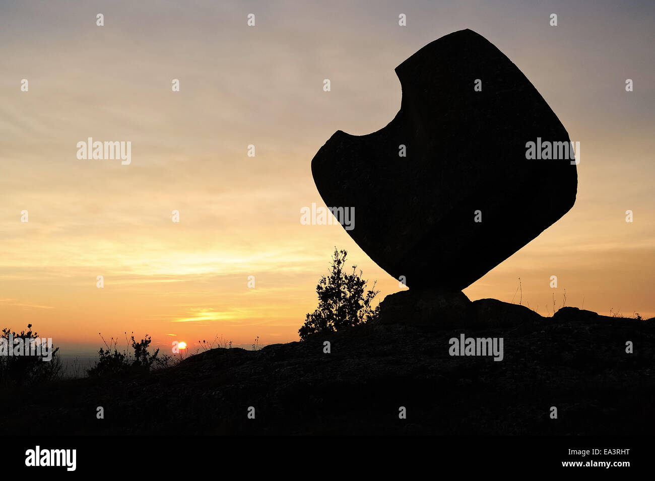 Sculpture stone blocks at sunset Stock Photo - Alamy
