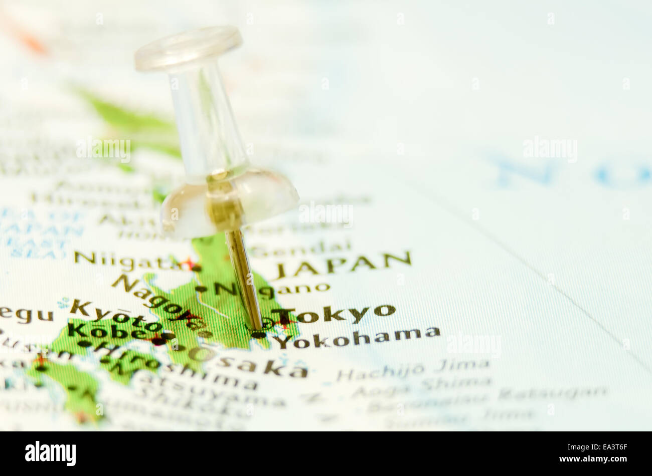 tokyo city pin on the map Stock Photo - Alamy