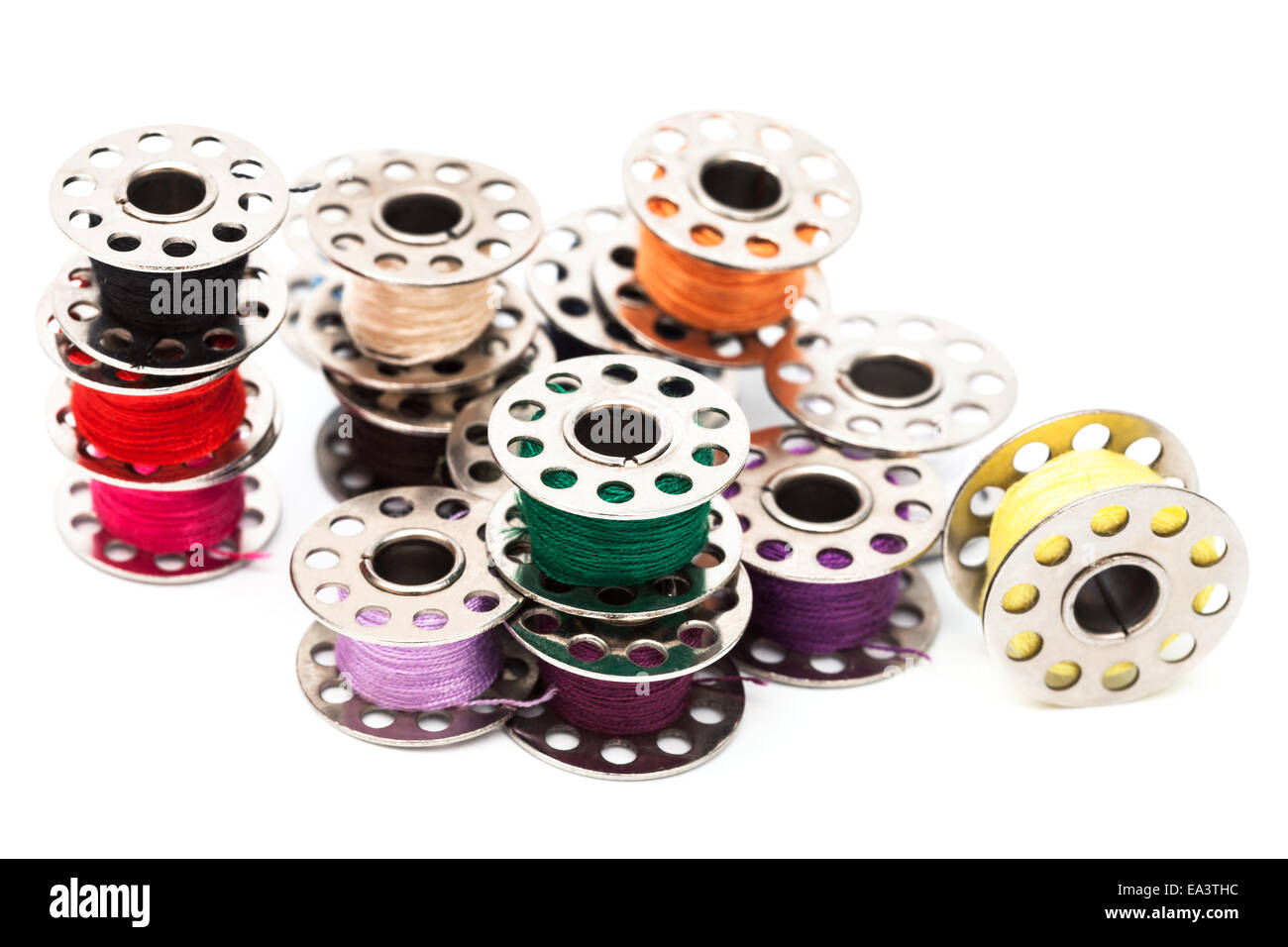 Close up blue spools Cut Out Stock Images & Pictures - Alamy