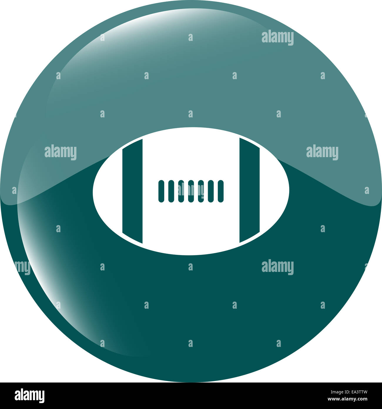 Football ball icon web button Stock Photo - Alamy