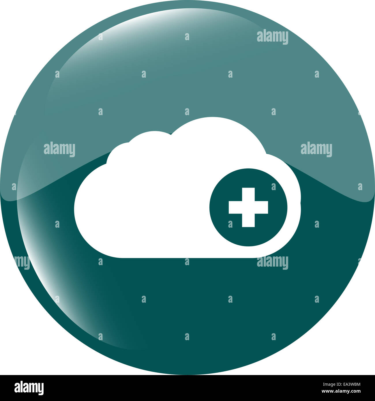 web icon on the clouds with plus sign Stock Photo - Alamy