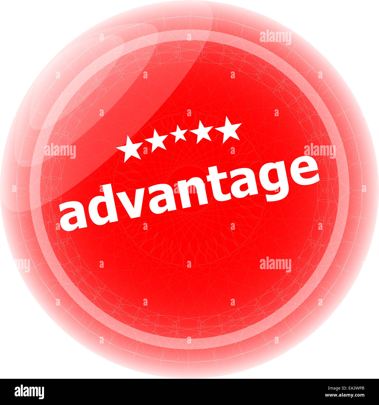 advantage word red stickers, icon button Stock Photo - Alamy
