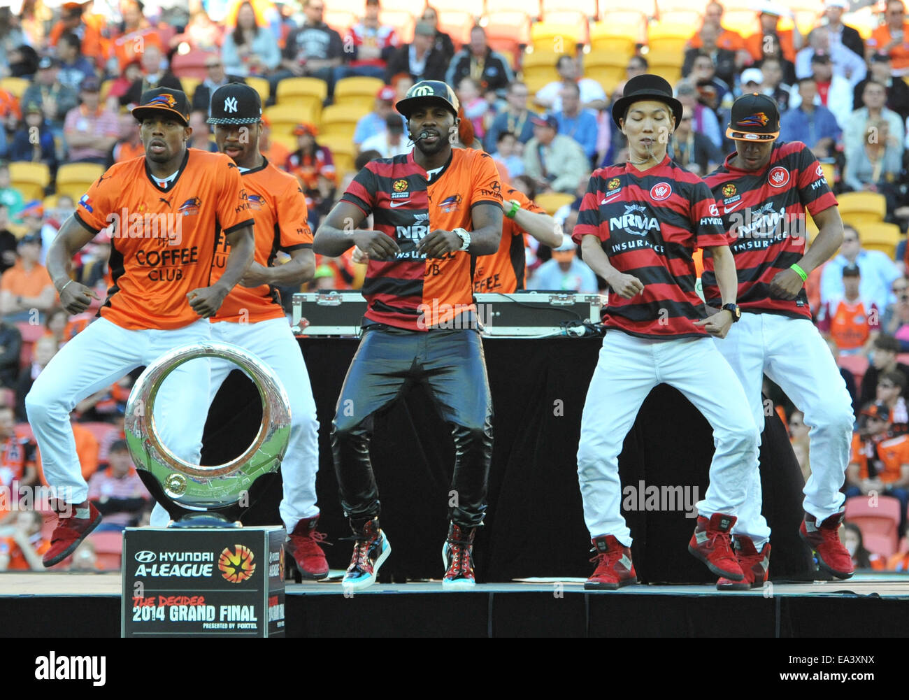 Jason Derulo performs at the Australian Football A-League Grand Final ...