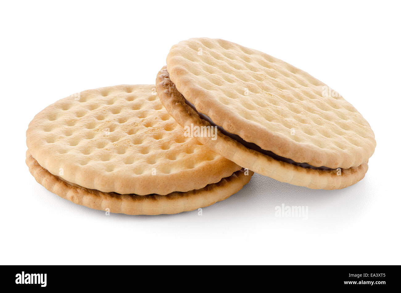 Sandwich biscuits with chocolate filling Stock Photo - Alamy