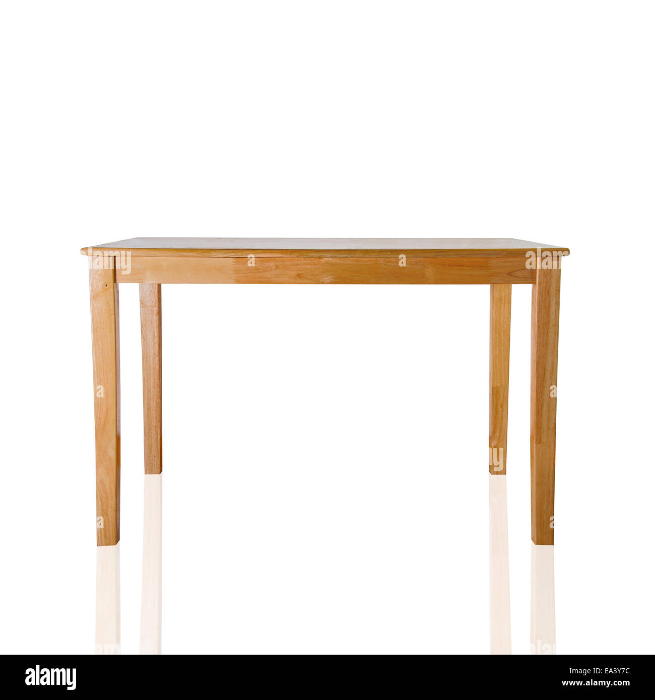 Wooden table on white background Stock Photo - Alamy