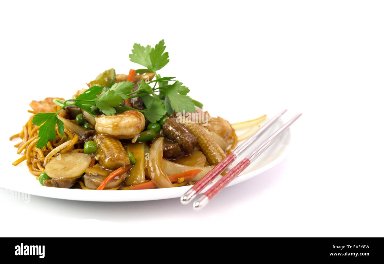 Chinese Shredded Beef with King Prawns Stock Photo - Alamy