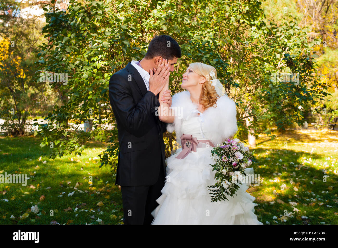 Groom and bride Stock Photo - Alamy