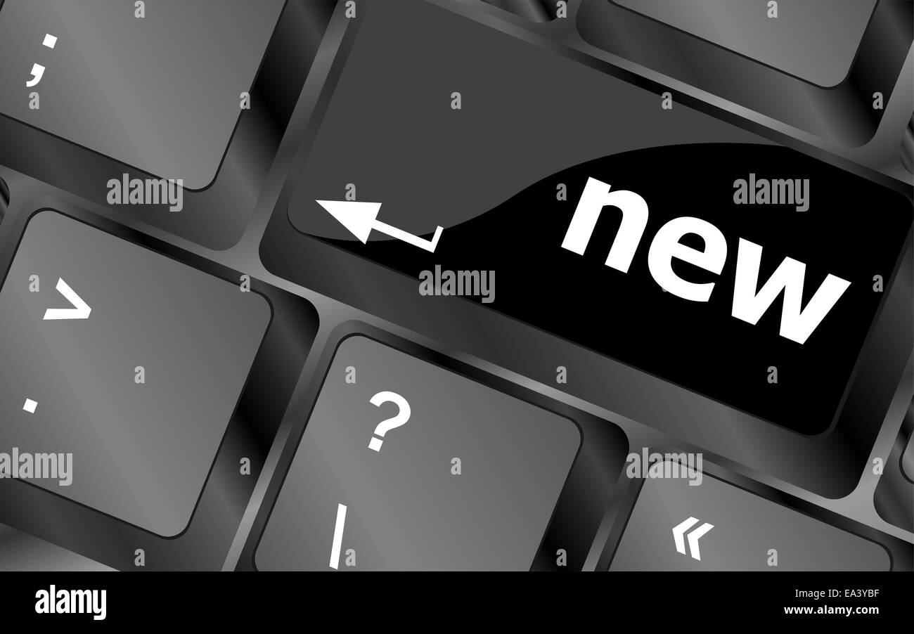 Keyboard with hot key with new word Stock Photo - Alamy