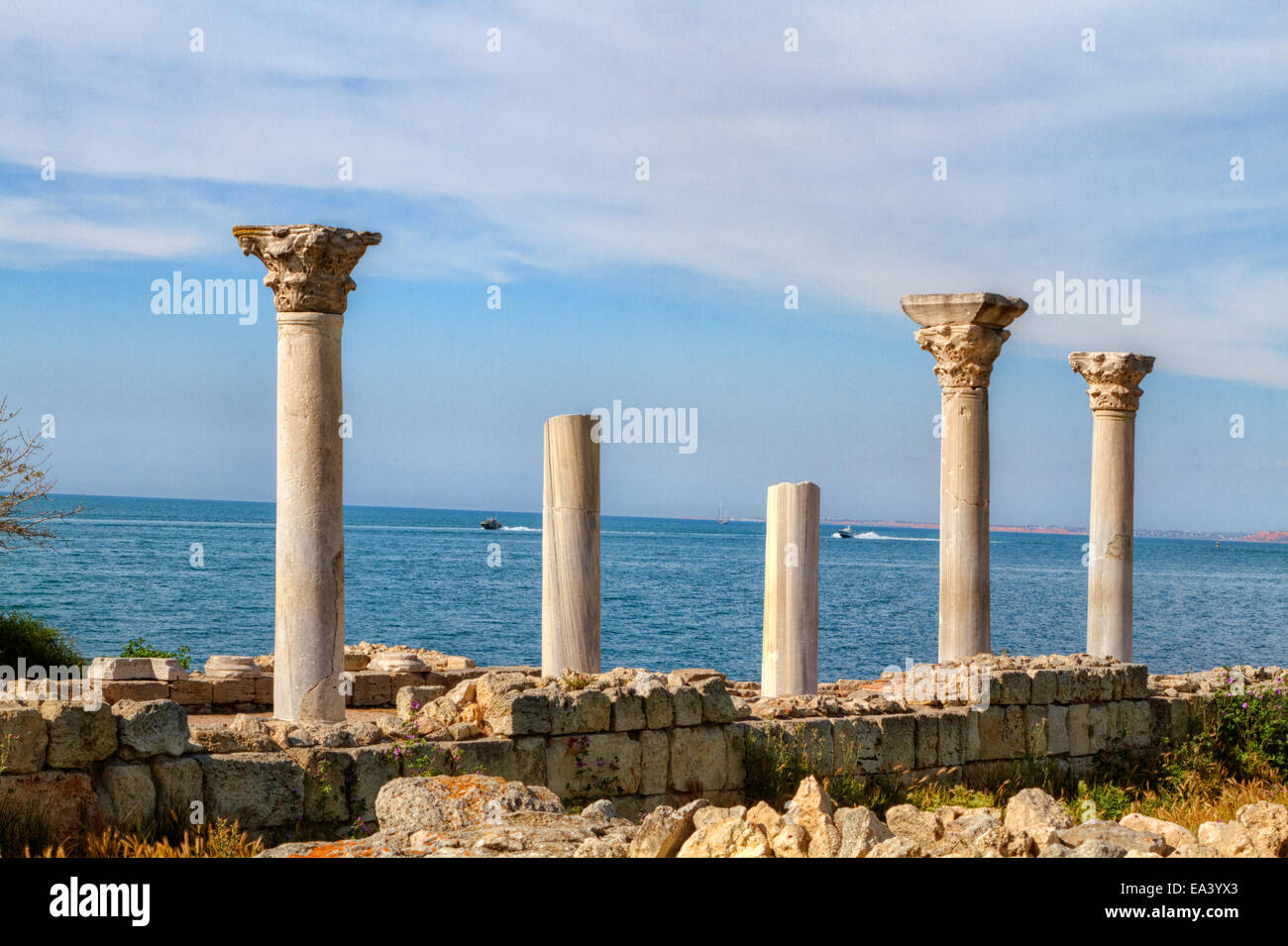 Ancient Greek basilica and marble columns Stock Photo - Alamy