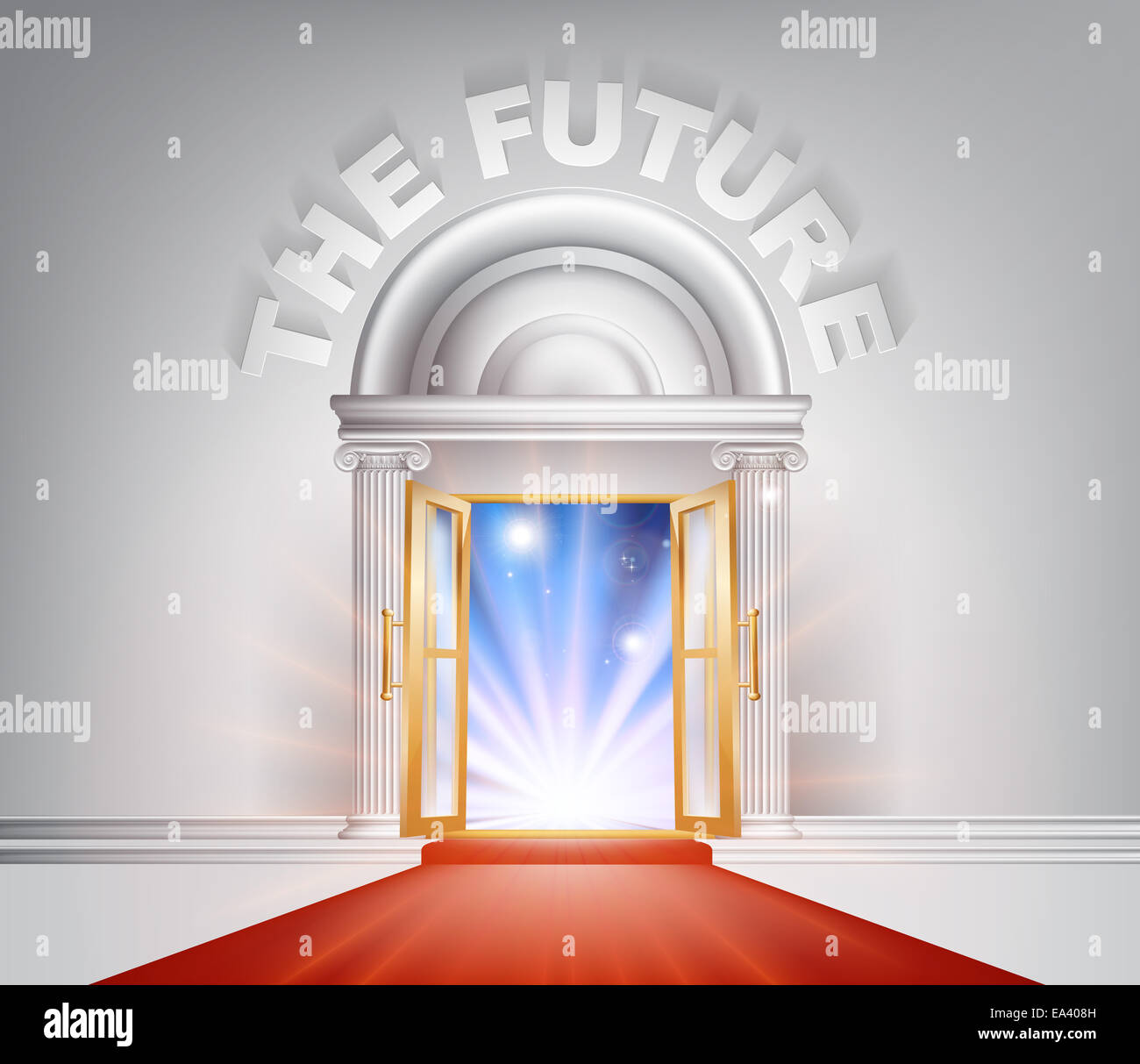 The Future door concept of a fantastic white marble door with columns ...