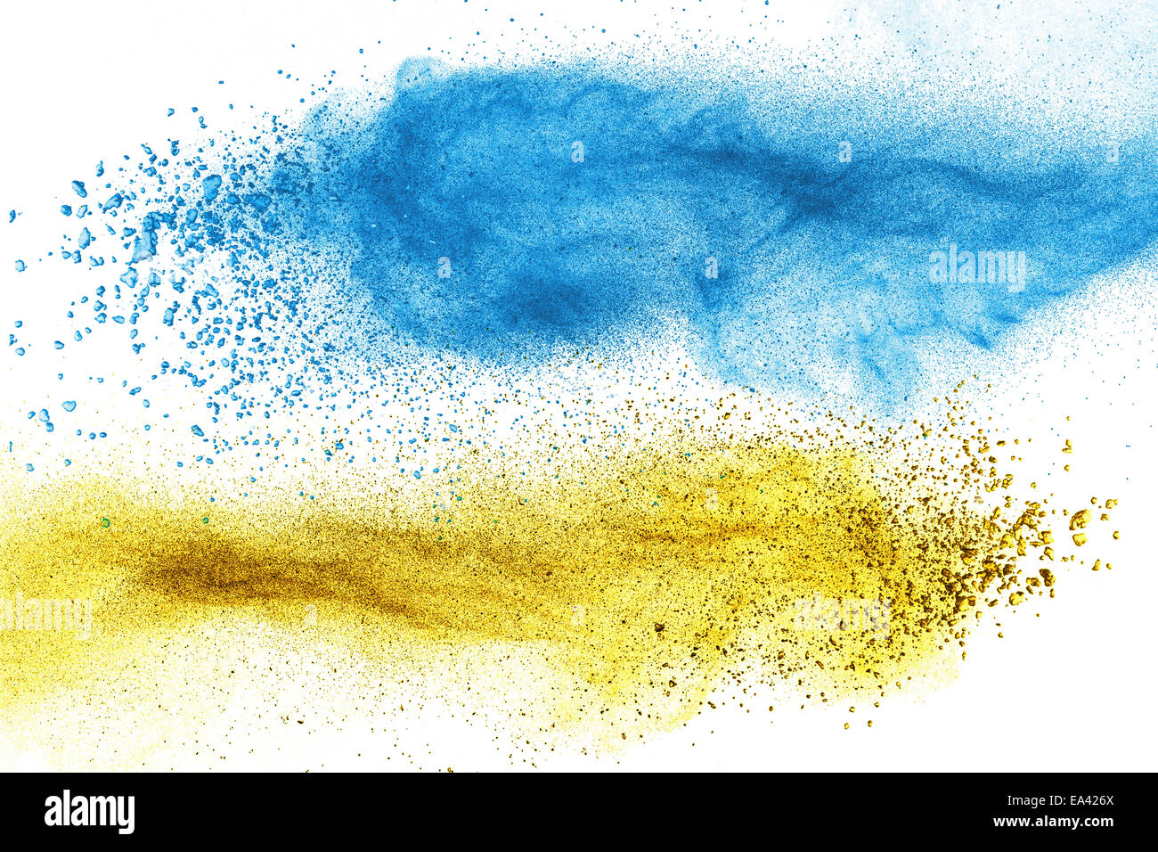 Blue and yellow powder explosion hi-res stock photography and images ...