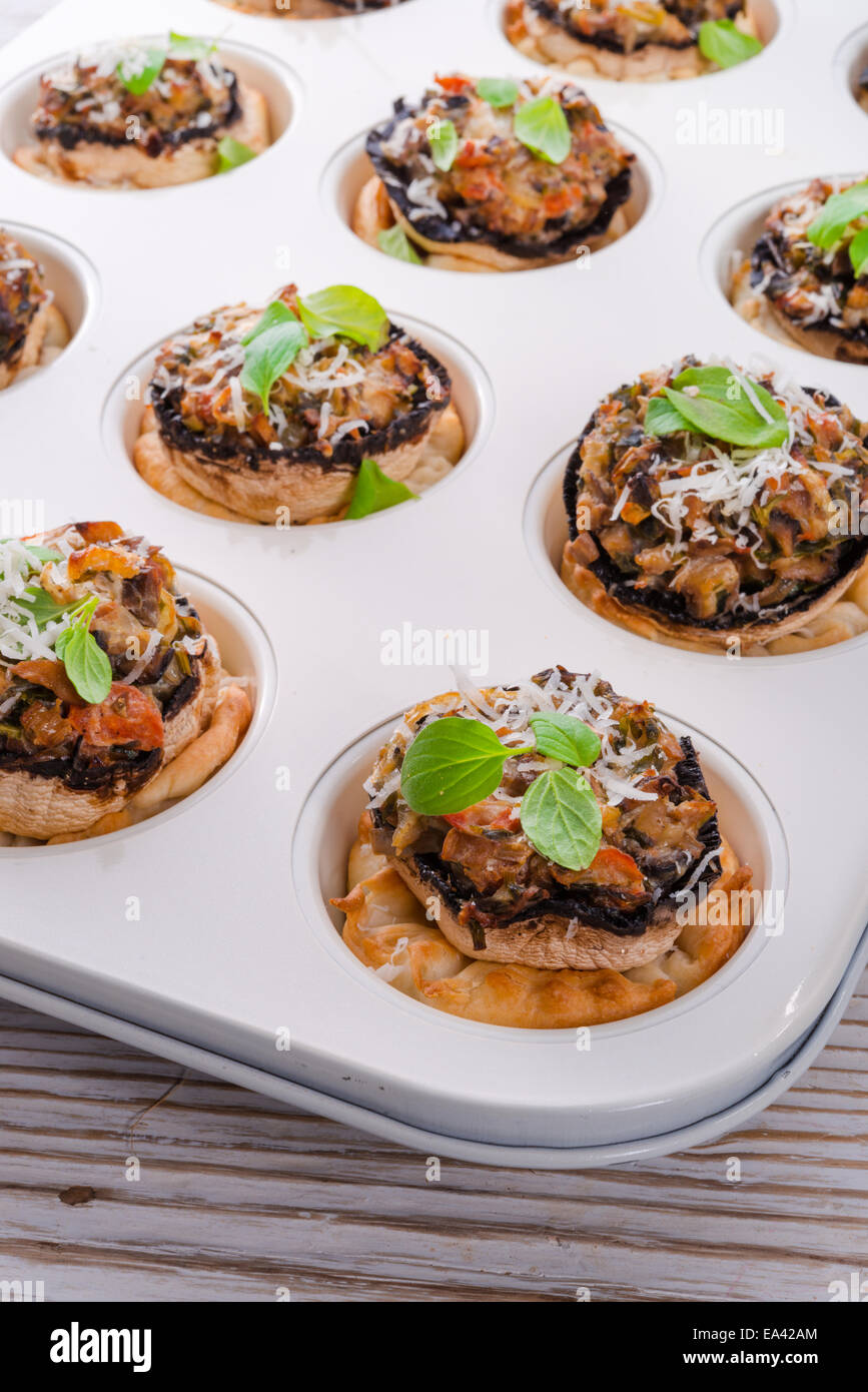 Champignons with puff pastry Stock Photo - Alamy
