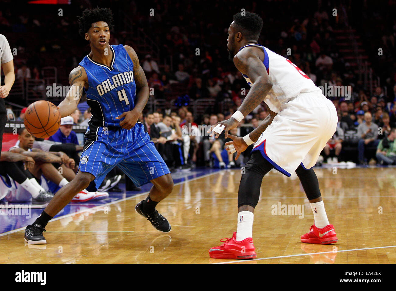 Philadelphia, USA. 5th November, 2014. Orlando Magic guard Elfrid ...