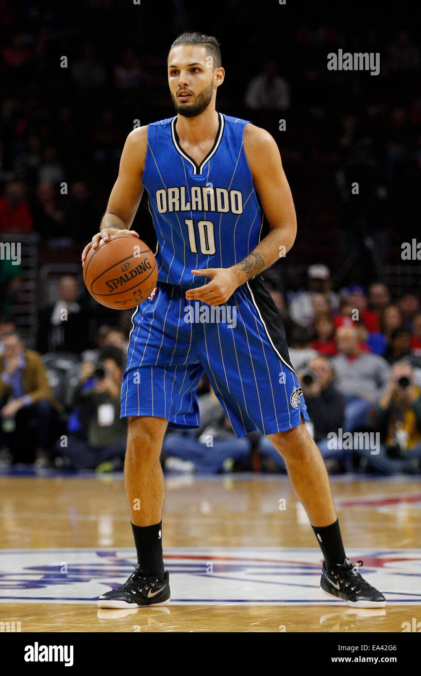 Philadelphia, USA. 5th November, 2014. Orlando Magic guard Evan ...