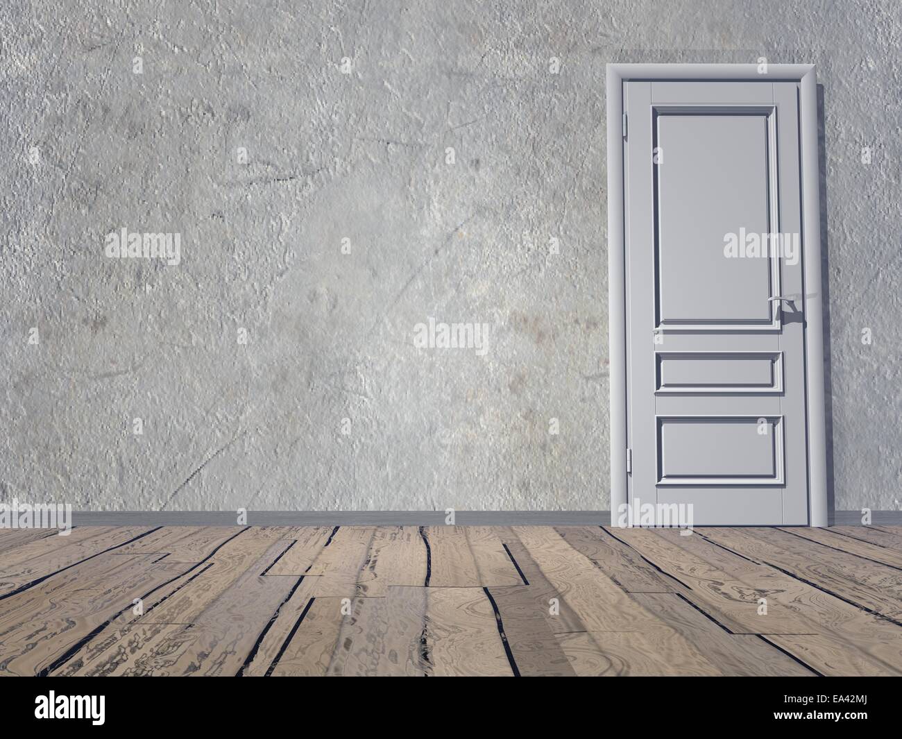 Closed door - 3D render Stock Photo - Alamy