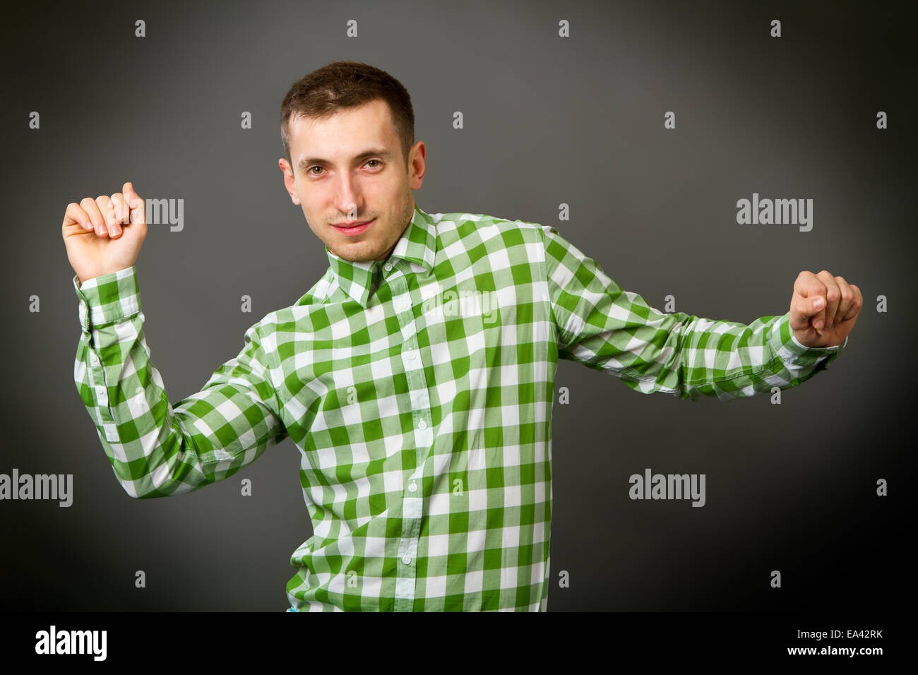 guy in a checkered shirt Stock Photo - Alamy