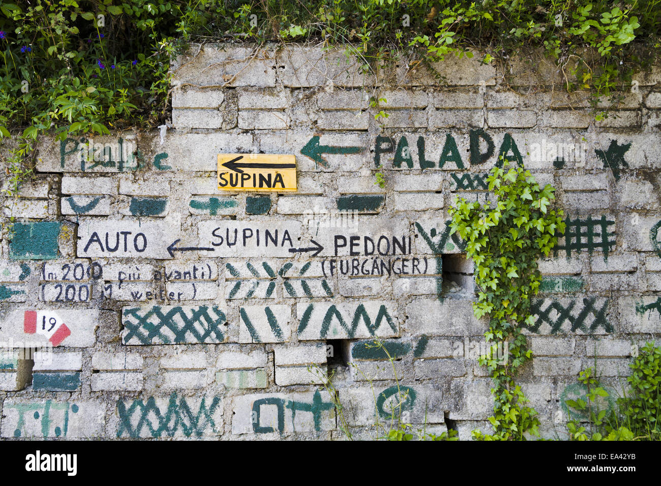 signs on wall Stock Photo - Alamy