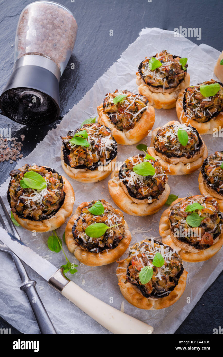 Champignons with puff pastry Stock Photo - Alamy