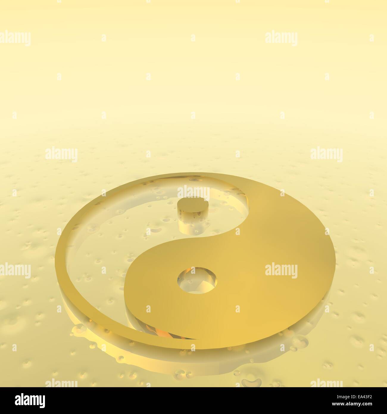Golden yin yang symbol - 3D render Stock Photo - Alamy