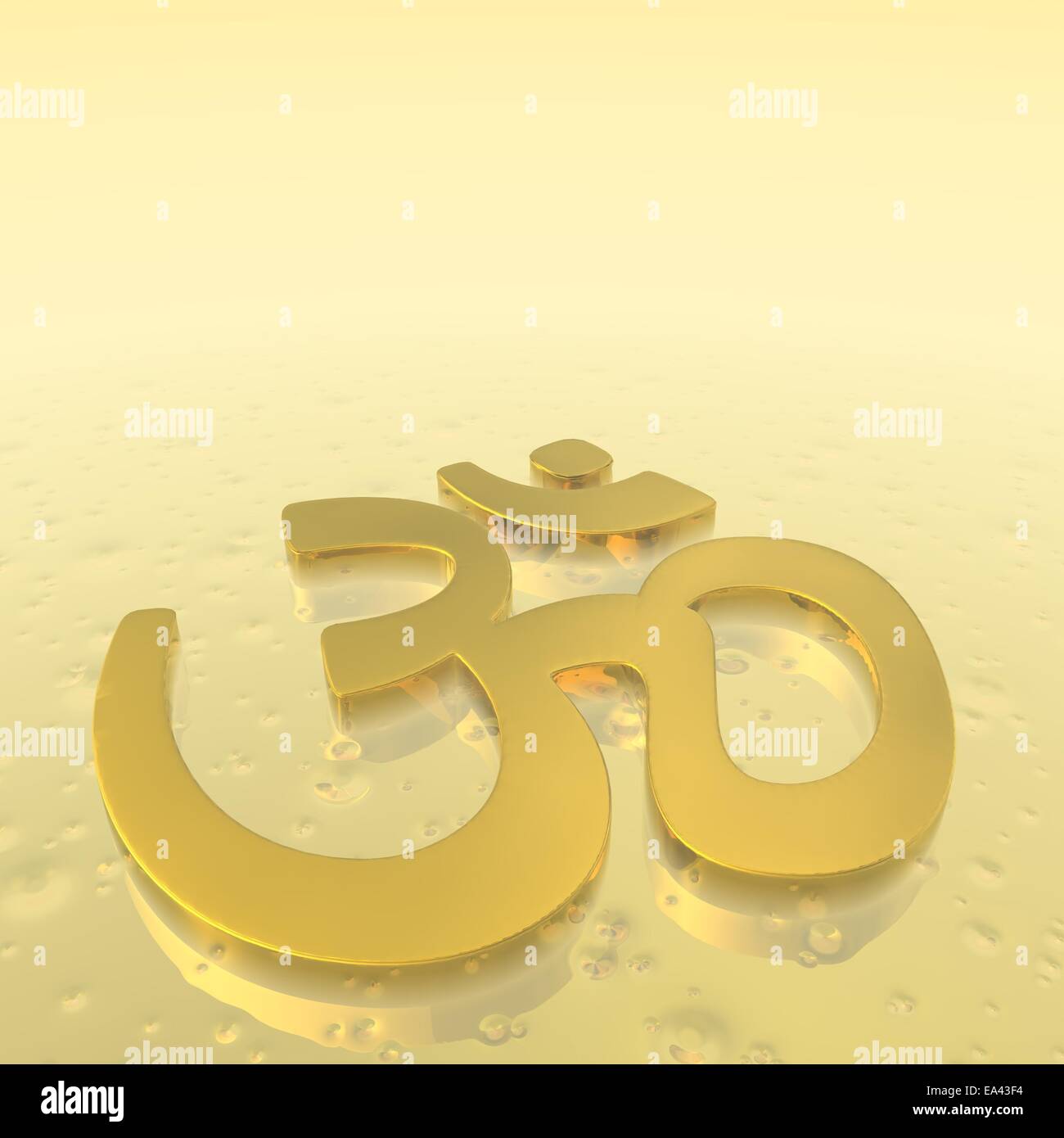 Golden aum symbol - 3D render Stock Photo - Alamy