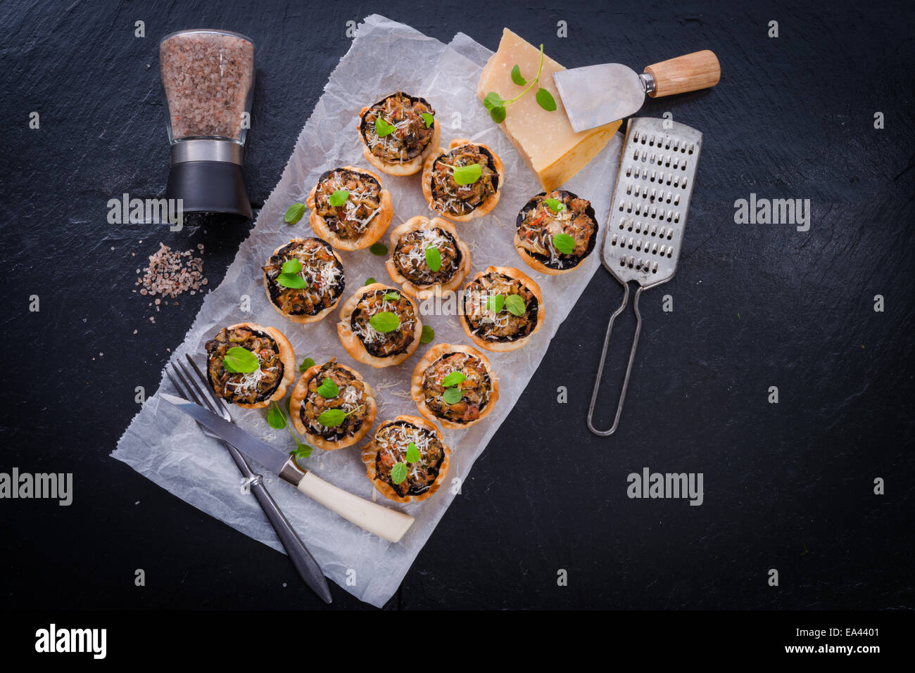 Champignons with puff pastry Stock Photo - Alamy