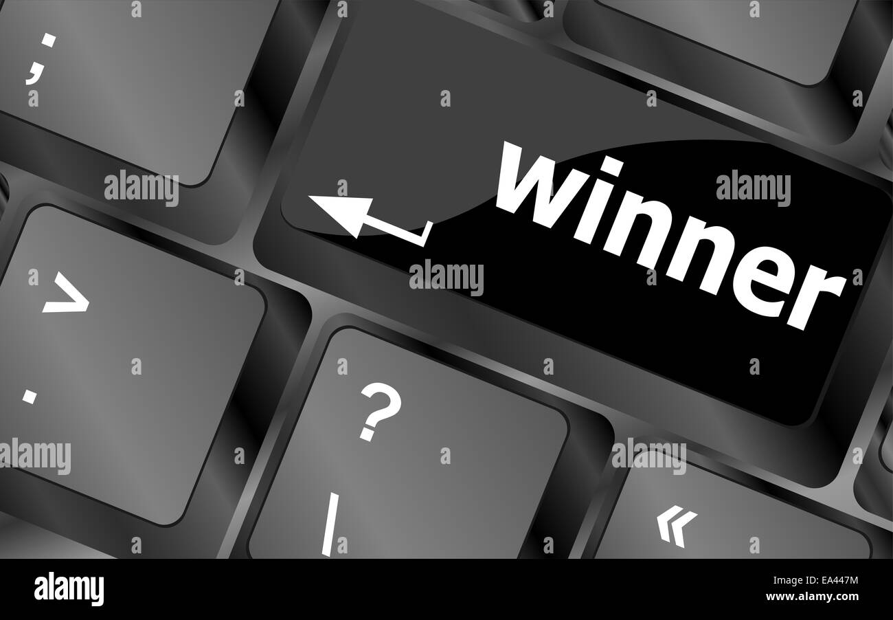 winner button on the keyboard key close-up Stock Photo - Alamy