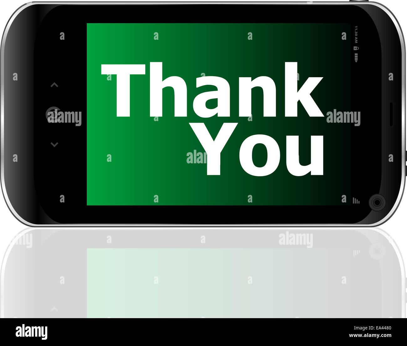 smart phone with thank you word Stock Photo - Alamy