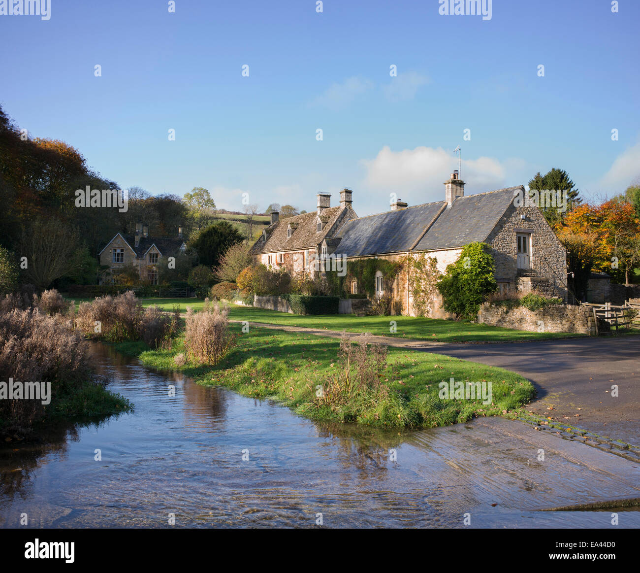 Upper Slaughter in autumn. Cotswolds, Gloucestershire, England Stock ...