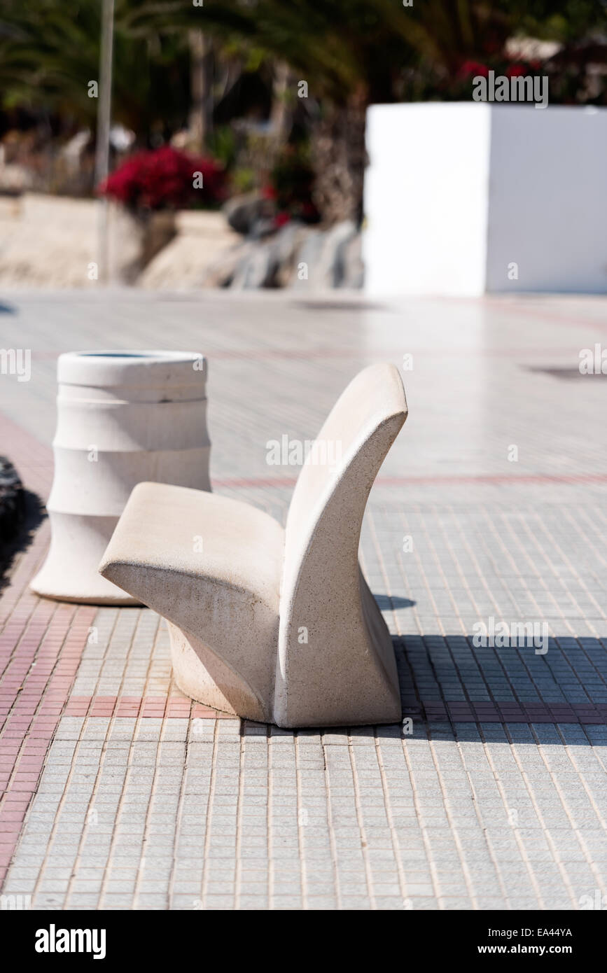 Stone bench in Spain Stock Photo - Alamy