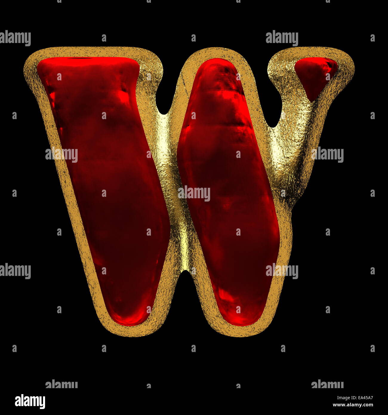 red velvet letter with gold on black background Stock Photo - Alamy