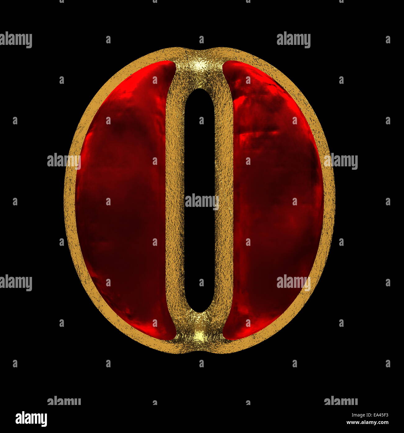 red velvet letter with gold on black background Stock Photo - Alamy