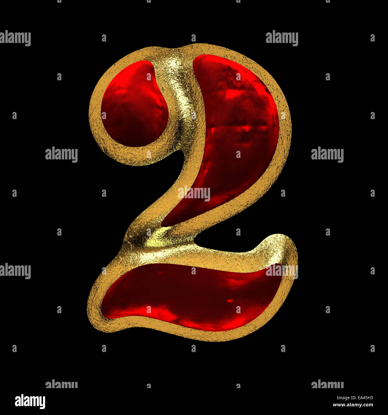 red velvet letter with gold on black background Stock Photo - Alamy