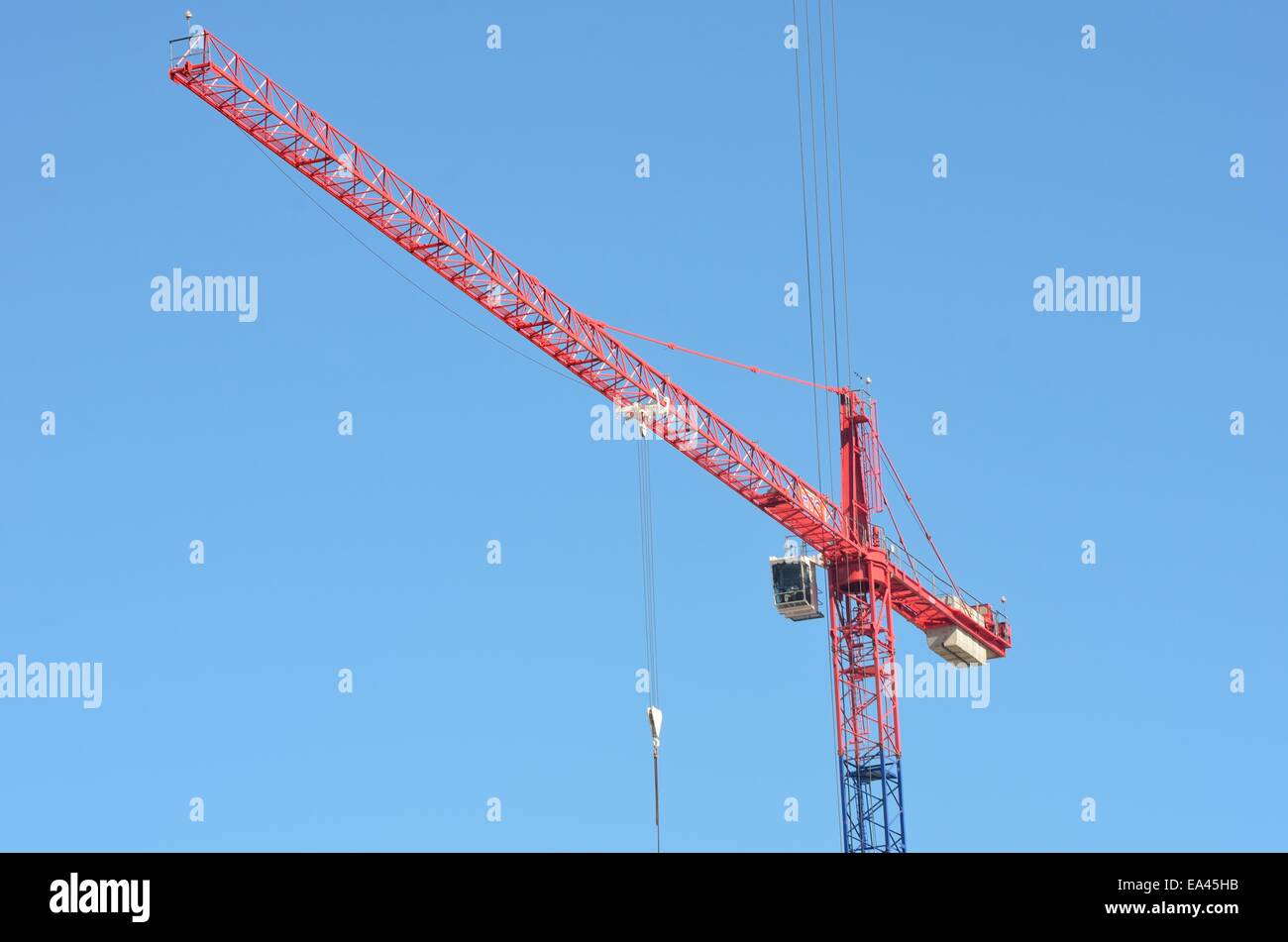 Large red and blue crane Stock Photo - Alamy