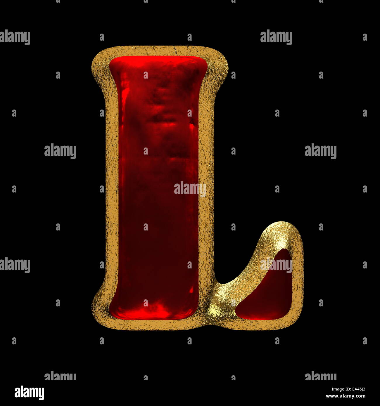 red velvet letter with gold on black background Stock Photo - Alamy
