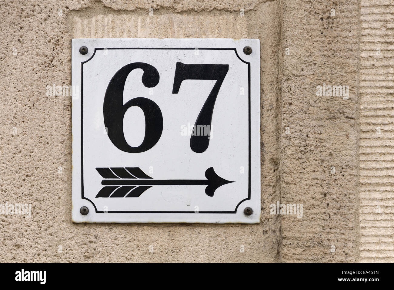 house number 67 Stock Photo - Alamy