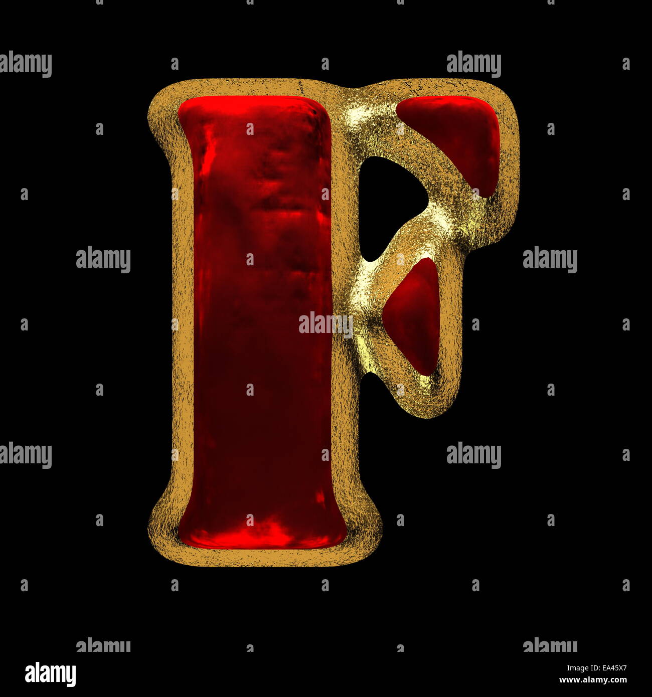 red velvet letter with gold on black background Stock Photo - Alamy