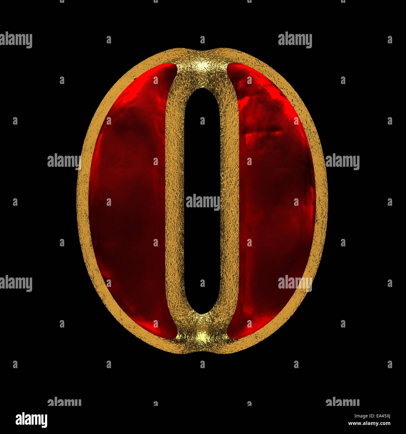 red velvet letter with gold on black background Stock Photo - Alamy